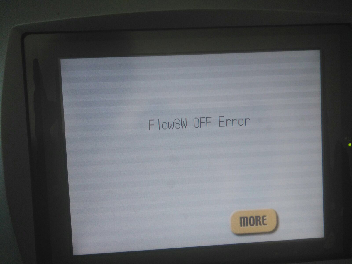 screenshot FlowSW OFF Error - Medical Laser Resources