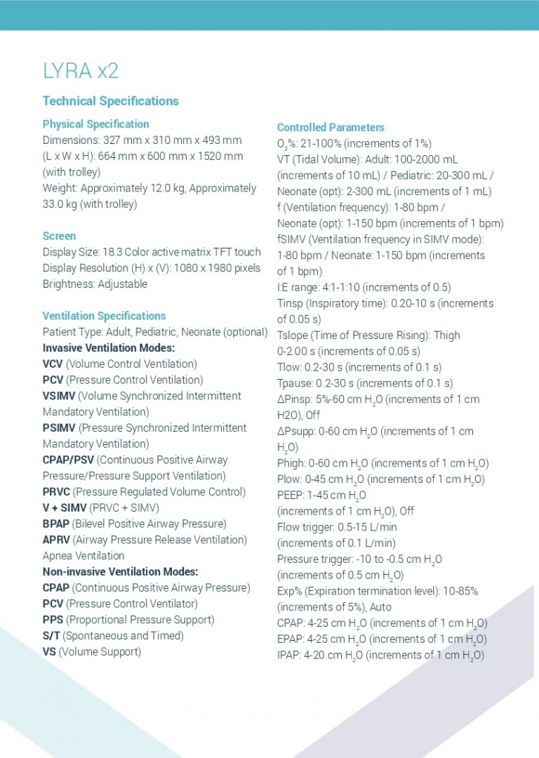 AXCENT Ventilator Lyra 2 - Medical Laser Resources